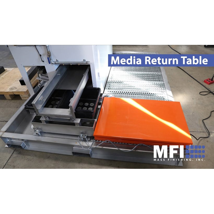MFI Adds Media Lifting Table Option - Mass Finishing, Inc.